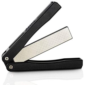 raxmin 5" diamond pocket sharpener folding knife garden tools sharpening 400/600 grit double sided