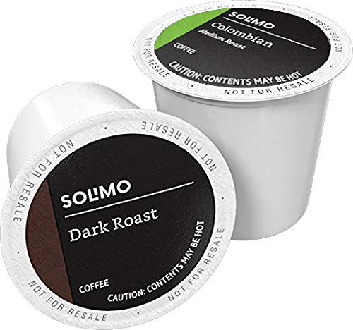 Amazon Brand – 48ct. Solimo Coffee Pods (24ct Dark Roast & 24ct Colombian Medium Roast), Compatible with Keurig 2.0 K-Cup Brewers