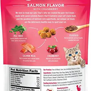 Fruitables Cat Crunchy Treats For Cats – Healthy Low Calorie Packed with Protein – Free of Wheat, Corn and Soy – Made with Real Salmon with Cranberry – 2.5 Ounces