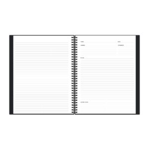 Blue Sky Aligned Notes Professional Business Notebook, Flexible Cover, Twin-Wire Binding, Perforated Pages, 8.5" x 11", Black