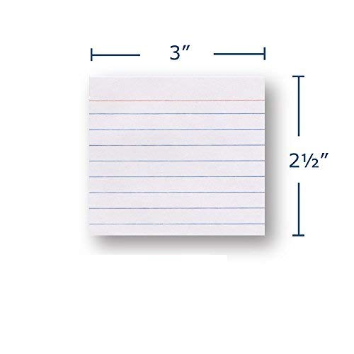 1InTheOffice Ruled Mini Index Cards 3 x 2.5, White Small Index Cards 2x3 , 400/Pack