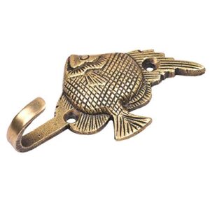 indian shelf handmade 2 piece vintage towel hanger for wall golden antique coat rack brass wall hooks fish hat rack towel hooks