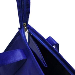 Gift Expressions Insulated Grocery Tote Bag | 3 Pack | Royal Blue | Heavy Duty Large Gift Bags, Super Strong, Reusable Eco Friendly Shopping Bags, Stand Up Bottom, Non Woven Tote Bags, Zipper Closure