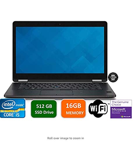 Dell Latitude 14 7000 Series E7470 Ultrabook | 14in HD+ Anti-Glare LCD | Intel Core 6th Generation i5-6300U (2.4Ghz) | 16 GB DDR4 | 512 GB SSD | Windows 10 Pro (Renewed)