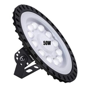 donzake 50w ufo led high bay light lamp factory warehouse industrial lighting 10000 lumen 6000-6500k ip65 warehouse led lights- commercial bay lighting for garage factory workshop gym (50w 1pcs)