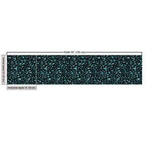 Lunarable Fish Fabric by The Yard, Underwater Animals Swimming Silhouette Marine Life Sea Ocean, Decorative Fabric for Upholstery and Home Accents, 1 Yard, Teal Black