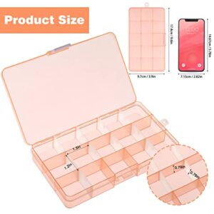 SGHUO 5pcs 15 Grids Bead Case Storage Organizer Small Plastic Jewelry Organizer Box