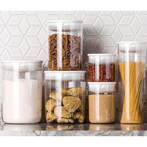 ClickClack Pantry Storage Round Container White 0.6ltr - Single - Air Tight Stackable Container