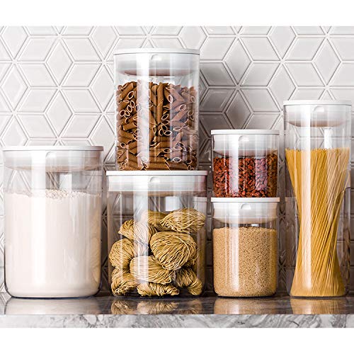 ClickClack Pantry Storage Round Container White 0.6ltr - Single - Air Tight Stackable Container