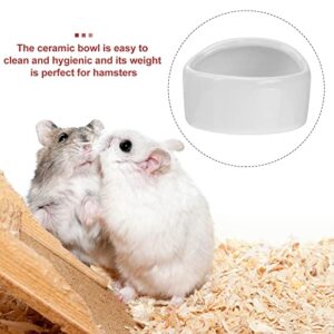 POPETPOP Ceramic Hamster Feeding Bowls, Anti-bite Small Animal Food Bowl Water Feeder for Hedgehog Guinea-Pig Gerbil (Random Color)