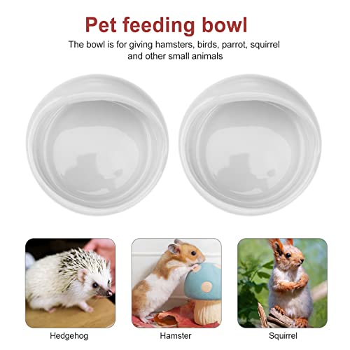 POPETPOP Ceramic Hamster Feeding Bowls, Anti-bite Small Animal Food Bowl Water Feeder for Hedgehog Guinea-Pig Gerbil (Random Color)