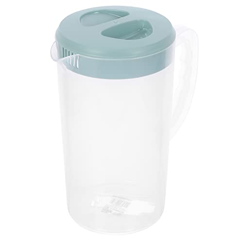 Hemoton 1 Gallon Pitcher Plastic Pitcher with Lid 2600ML Large Capacity Pitcher Clear Mix Drinks Water Jug Juice Pot Ice Tea Kettle Blue Plastic Water Pitcher