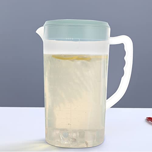 Hemoton 1 Gallon Pitcher Plastic Pitcher with Lid 2600ML Large Capacity Pitcher Clear Mix Drinks Water Jug Juice Pot Ice Tea Kettle Blue Plastic Water Pitcher