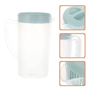 Hemoton 1 Gallon Pitcher Plastic Pitcher with Lid 2600ML Large Capacity Pitcher Clear Mix Drinks Water Jug Juice Pot Ice Tea Kettle Blue Plastic Water Pitcher