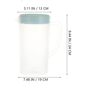 Hemoton 1 Gallon Pitcher Plastic Pitcher with Lid 2600ML Large Capacity Pitcher Clear Mix Drinks Water Jug Juice Pot Ice Tea Kettle Blue Plastic Water Pitcher