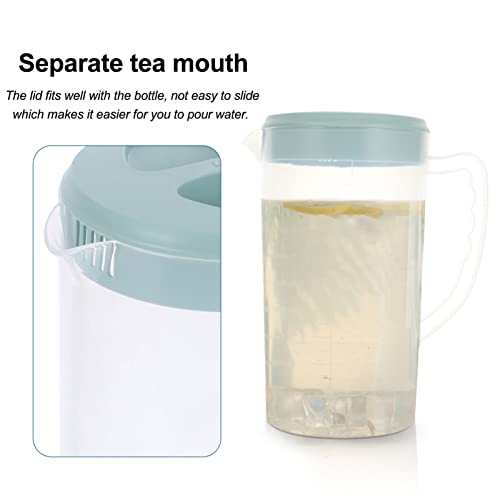 Hemoton 1 Gallon Pitcher Plastic Pitcher with Lid 2600ML Large Capacity Pitcher Clear Mix Drinks Water Jug Juice Pot Ice Tea Kettle Blue Plastic Water Pitcher