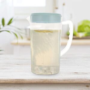 Hemoton 1 Gallon Pitcher Plastic Pitcher with Lid 2600ML Large Capacity Pitcher Clear Mix Drinks Water Jug Juice Pot Ice Tea Kettle Blue Plastic Water Pitcher