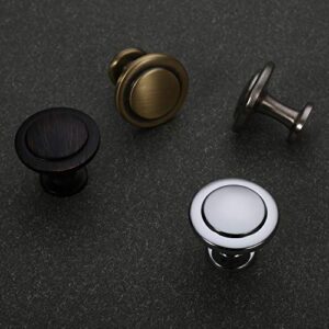 Alzassbg 25 Pack Brushed Antique Brass Cabinet Knobs, 1-1/4 Inch Diameter Kitchen Cabinet Hardware Round Knobs for Cabinets and Drawers AL6012AB