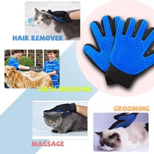 ADORAMBLING Pet Grooming Gloves for Dog Cat Gentle Deshedding Brush Glove Efficient Pet Hair Remover Glove for Dogs Cats with Long or Short Fur Massage Mitt with 259 Silicone Tips 1Pair