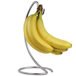 blue donuts banana hanger modern banana holder tree stand hook for kitchen countertop, kitchen accessories, chrome banana stand