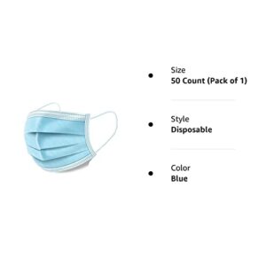 LYMASK 50Pcs Adults Disposable Filter Mask 3 Ply Earloop Face Mask