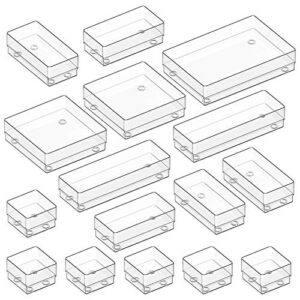 kootek modular desk drawer organizer bins with different sizes drawer dividers 16 organizers bins customize layout storage box for bedroom dresser bathroom kitchen office