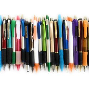 2lb Box Assorted Ink Pens - Plastic, Metal, Retractable, Cap (approx 100 pens)