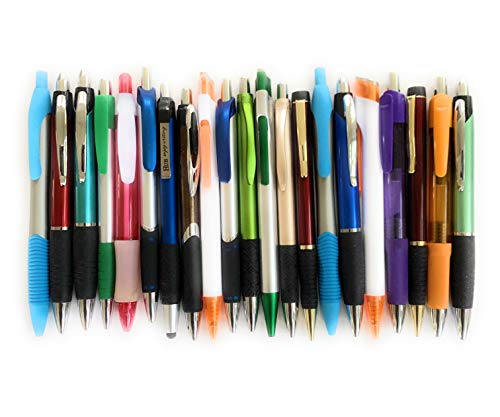 2lb Box Assorted Ink Pens - Plastic, Metal, Retractable, Cap (approx 100 pens)