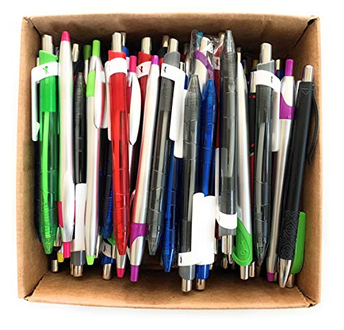 2lb Box Assorted Ink Pens - Plastic, Metal, Retractable, Cap (approx 100 pens)