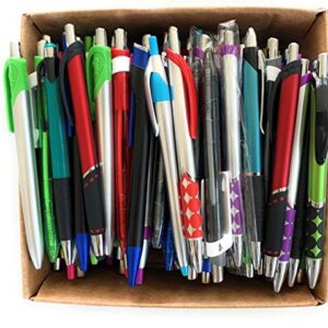 2lb Box Assorted Ink Pens - Plastic, Metal, Retractable, Cap (approx 100 pens)