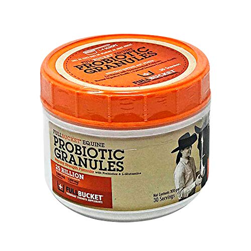 FullBucket Equine Probiotic Granules with Saccharomyces boulardii for Daily Digestive Optimization; Concentrated Formula with 25 Billion CFUs - 30 Servings