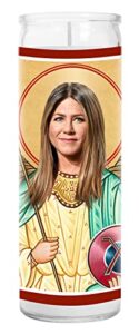 jennifer aniston celebrity prayer candle - friends show rachel funny saint candle - 8 inch glass prayer votive - 100% handmade in usa - celebrity novelty gift