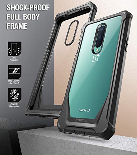 Poetic Guardian for Oneplus 8 Case, [Not Compatible with Verizon Version] Full-Body Hybrid Shockproof Bumper Cover with Built-in-Screen Protector, Black/Clear