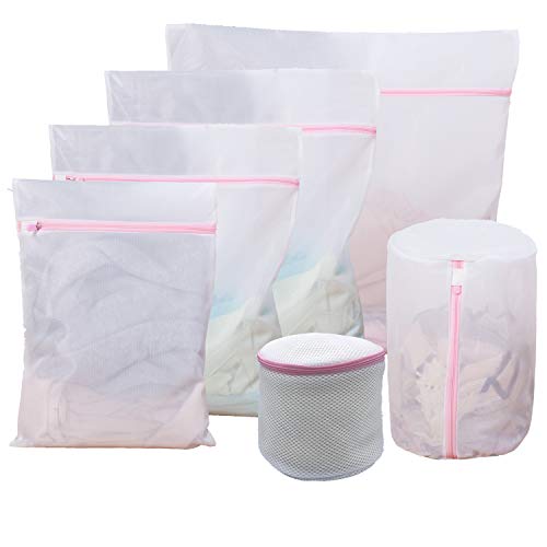 6 Pack Mesh Laundry Bags for Delicates with Zipper, Travel Storage Organize Bag, Various Sizes Clothing Wash Bags, Bra Wash Bag