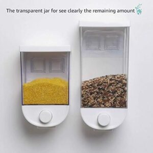 Wall-mounted Cereal Container Dispenser,Baffect Laundry Beads Dispenser Plastic Airtight Storage Containers Sealed Can for food Rice Candy Beans(1000ML 2PC)