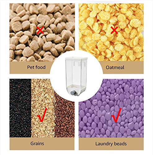 Wall-mounted Cereal Container Dispenser,Baffect Laundry Beads Dispenser Plastic Airtight Storage Containers Sealed Can for food Rice Candy Beans(1000ML 2PC)