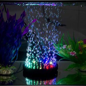 LEDGLE 5 inch 12LEDs Aquarium Air Bubble Light, Multi-Colored Submersible Fish Tank Air Stone Disk Lamp Underwater Bubbler Light for Fish Tanks and Fish Ponds