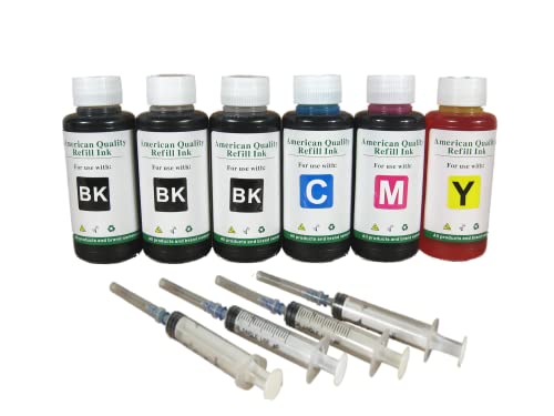 600ml Refill Ink Kit for HP 67 63 65 62 60 94 95 57 99 56 901 Inkjet Printer Cartridges and Refillable Ink Cartridges 4 Color