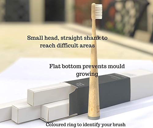 Stand up Biodegradable Bamboo toothbrushes| Hard Wearing, Soft/Medium Plant bristles| Vegan | Plastic Free Toothbrush | Biodegradable Packaging| All Natural Toothbrush