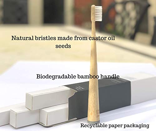 Stand up Biodegradable Bamboo toothbrushes| Hard Wearing, Soft/Medium Plant bristles| Vegan | Plastic Free Toothbrush | Biodegradable Packaging| All Natural Toothbrush