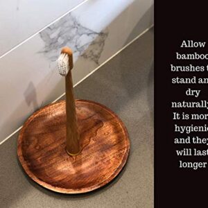 Stand up Biodegradable Bamboo toothbrushes| Hard Wearing, Soft/Medium Plant bristles| Vegan | Plastic Free Toothbrush | Biodegradable Packaging| All Natural Toothbrush