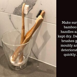 Stand up Biodegradable Bamboo toothbrushes| Hard Wearing, Soft/Medium Plant bristles| Vegan | Plastic Free Toothbrush | Biodegradable Packaging| All Natural Toothbrush