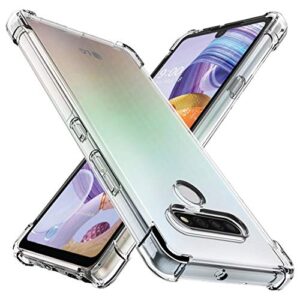 osophter for lg stylo 6 case clear transparent reinforced corners tpu shock-absorption flexible cell phone cover for lg stylo 6(clear)