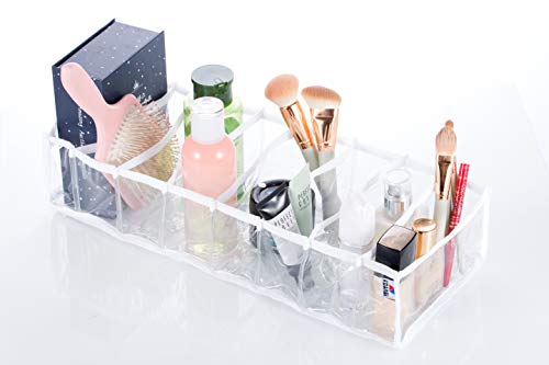 KOARBI Drawer Organizer, Transparent and Flexible, Pack of 2, XL size. Great for Underwear, Socks, Baby Clothes, Ties, Bras and Closet Organizer