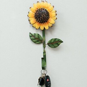 E-view Metal Sunflower Key Holder Creative Vintage Wall Mounted Key Hook - Retro Cast Hanger for Coat Hat Clothes Towel (Set of 2)