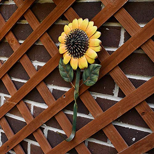 E-view Metal Sunflower Key Holder Creative Vintage Wall Mounted Key Hook - Retro Cast Hanger for Coat Hat Clothes Towel (Set of 2)