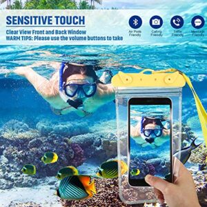 6 Universal Waterproof Phone Pouch Bag Underwater Case Clear Cellphone Dry Bag with Lanyard Swimming Snorkeling Water Sport Bag for Smartphone 6.9 Inch (Purple, Green, Black, Aqua Blue, Yellow, Pink)