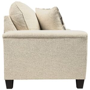 Signature Design by Ashley Abinger Chenille Contemporary Loveseat with 2 Accent Pillows, Beige