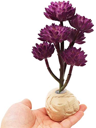 KERUIDENG Reptile Plants Artificial Terrarium Plants Reptile Plastic Plants for Reptile Habitats with Base -Purple…