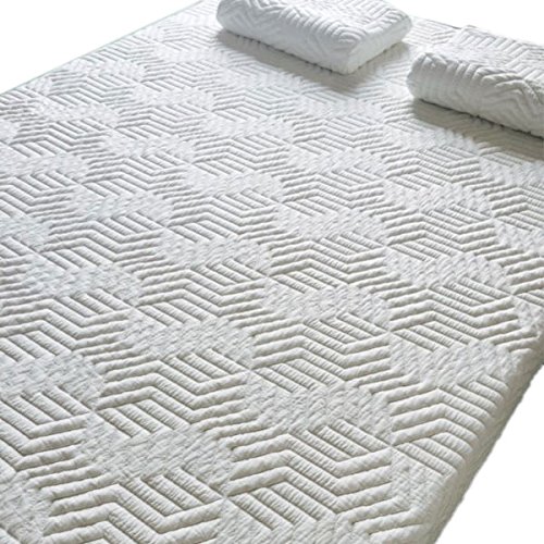 8" Three Layers Cool Medium High Softness Cotton Mattress with 2 Pillows (Queen Size) White